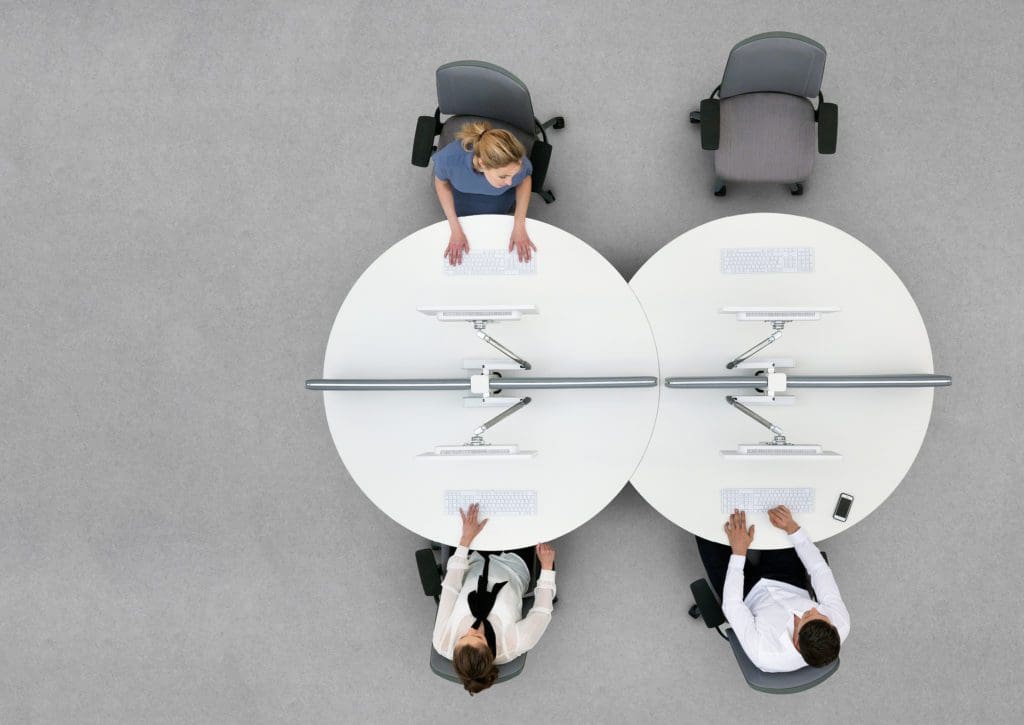 Orb revolutionary circular desking solution and circular worktops ...