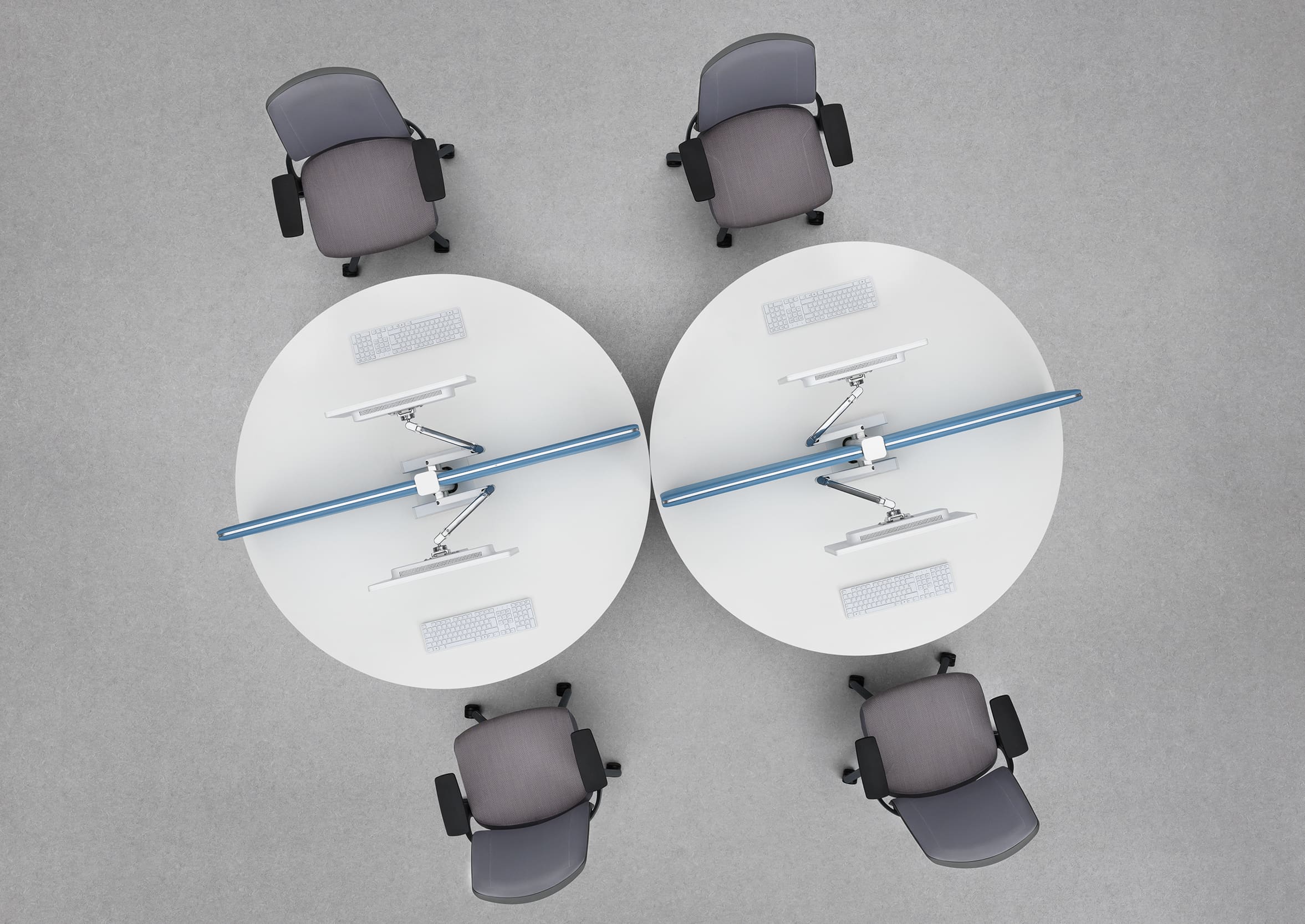 Orb revolutionary circular desking solution and circular worktops ...